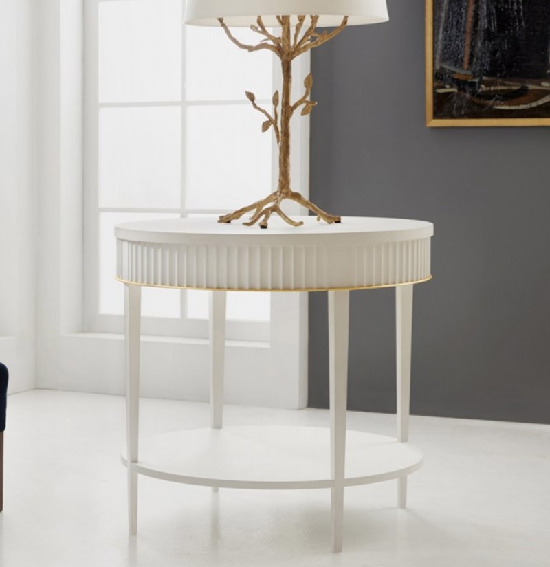 Modern History | Round Scalloped End Table